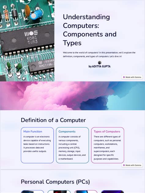 Understanding Computers Components And Types Pdf Personal Computers Computer Hardware