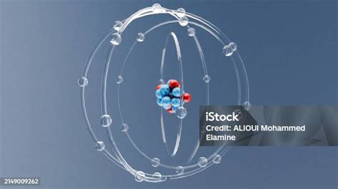 Atom Anatomy Atomic Model Or Structure Electrons Orbiting The Nucleus Particles Single Atom And