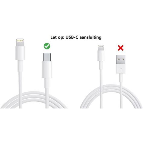 Usb C Naar Lightning Oplaad Kabel Voor Telefoon Tablet Laptop Meter Wit