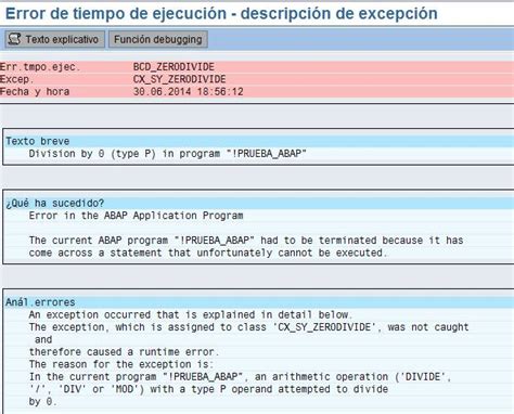 Try Catch Ejemplo Básico De Excepción Blog De Abap Sap En General