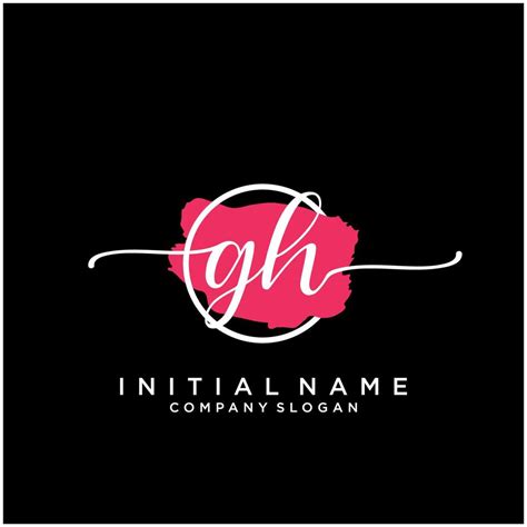 Initial Gh Feminine Logo Collections Template Handwriting Logo Of Initial Signature Wedding