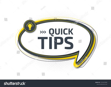 quick tips helpful tricks tooltip hint stock vector royalty free
