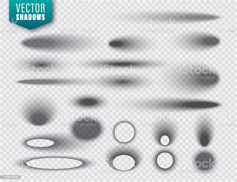 투명 배경에 설정된 벡터 그림자입니다 사실적인 격리 된 그림자 벡터 일러스트레이션 그림자에 대한 스톡 벡터 아트 및 기타 이미지 그림자 가장자리 개념 Istock