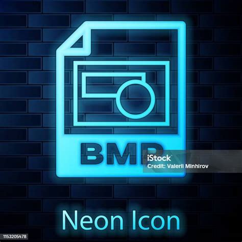 發光霓虹燈 Bmp 檔文檔圖示下載 Bmp 按鈕圖示隔離在磚牆背景bmp 檔符號向量插圖向量圖形及更多互聯網圖片 互聯網 商標 外型 Istock
