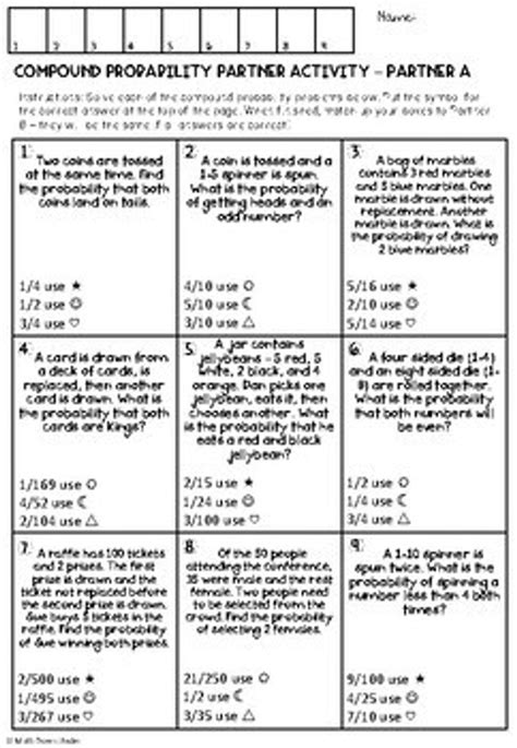 Lesson Compound Events Worksheets Library
