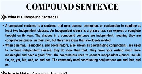 Compound Sentence Definition Conjunctions Examples 55 Off