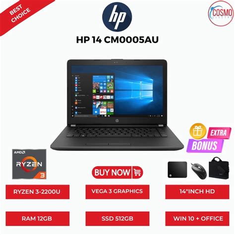 Jual Laptop Hp Cm Au Amd Ryzen U Ram Gb Ssd Gb Win Office Shopee
