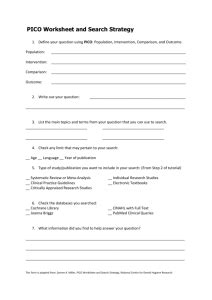 PICO Framework Asking Clinical Questions