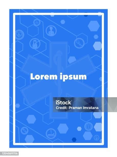 추상적 배경입니다 의료 포스터 템플릿 배경 디자인 과학 개념에 따라 파란색 배경에 의료 기호 간호사에 대한 스톡 벡터 아트 및 기타 이미지 Istock