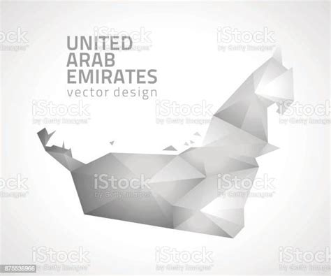 아랍 에미리트 연방 벡터 회색 모자이크 삼각형 현대 지도 3차원 형태에 대한 스톡 벡터 아트 및 기타 이미지 3차원 형태