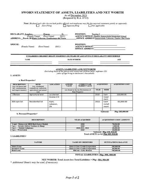 Saln 2023 Pdf Net Worth Business Economics