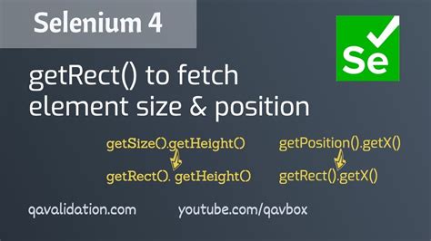 Selenium 4 Getrect To Fetch Position And Size Of An Element Youtube