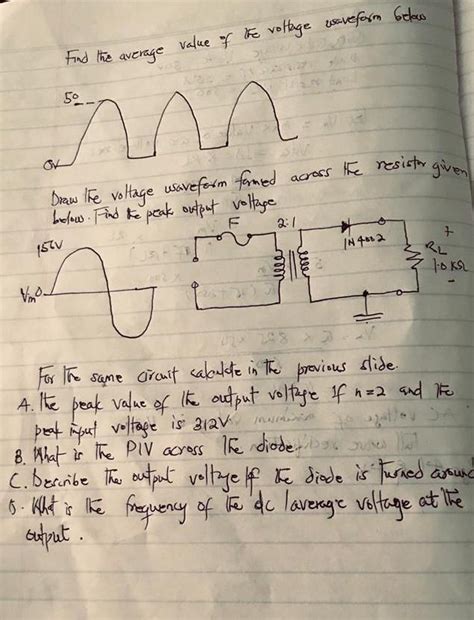 Solved Find The Value Of The Voltage Waveform Below Average Chegg