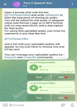 Text 2 Speech Tool Telegram Bot