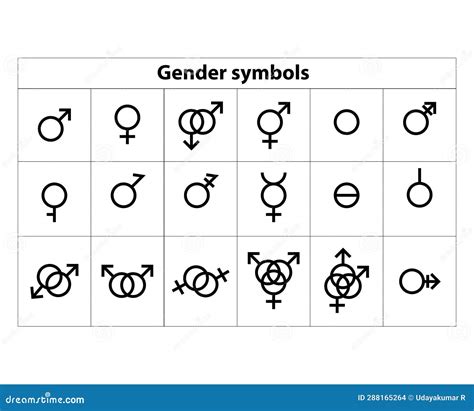 All Gender Symbol Icon Vector Set Illustration Sexual Orientation