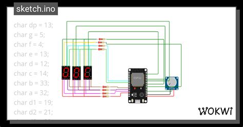 7segmen 3digit Copy 3 Wokwi Esp32 Stm32 Arduino Simulator