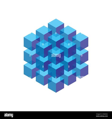 Isometric Cubes Stacked In A Block Vector Element For Design Stock Vector Image And Art Alamy