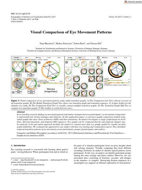 Blascheck Et Al 2017 Visual Comparison Of Eye Movement Patterns Pdf
