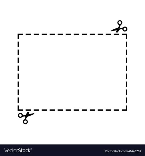 A Cut Out Coupon Rectangle Shape With Scissors Vector Image