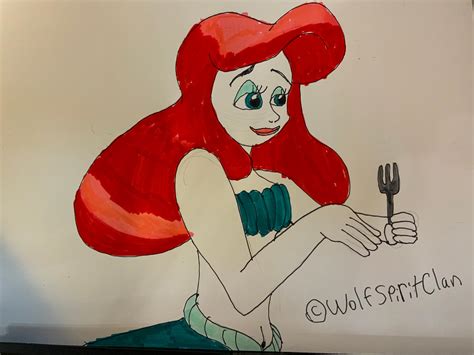 Ariel With Her Fork By Adeanthepurpledragon On Deviantart