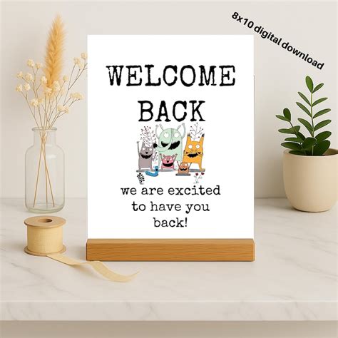 Welcome Back Sign Etsy