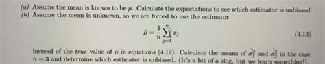 Solved Exercise 41 An Estimator 6 Of A Model Parameter Is