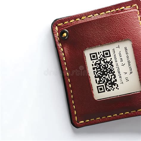 A Red Wallet With A Qr Code On It Stock Image Image Of Black Business 361363115
