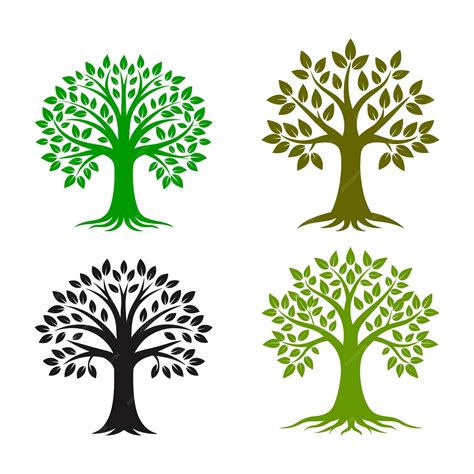 Premium Vector A Set Of Tree Logo Or Icon