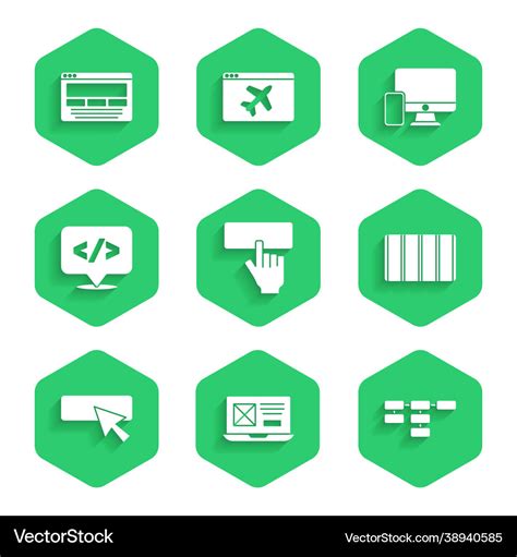 Set Keyboard Ui Or Ux Design Site Map Color Vector Image