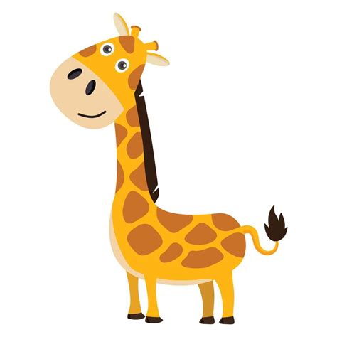 Cute Giraffe Character Vector Cartoon 5704053 Vector Art At Vecteezy