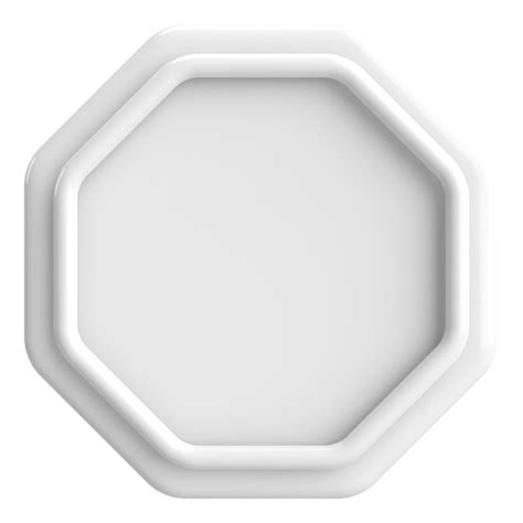 Premium Photo 3d Octagon Button Empty Button 3d Illustration