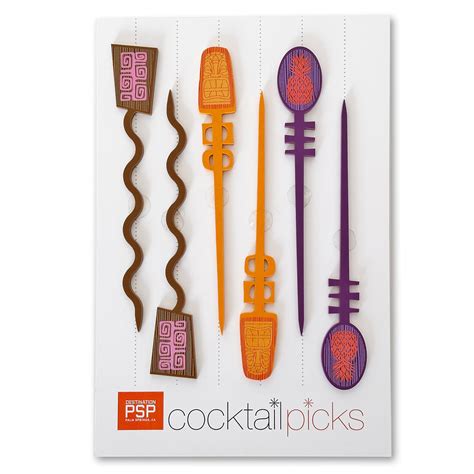 Cocktail Pick Set Tiki Orange Destination Psp