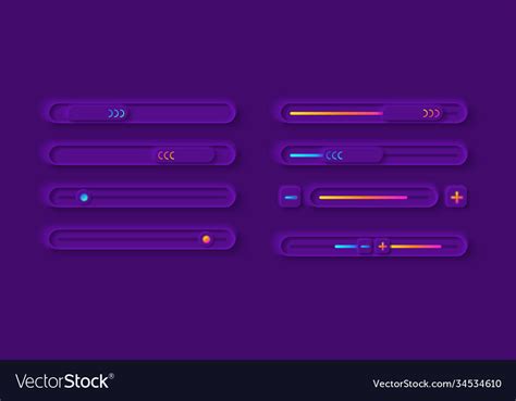Adjustment Panel Ui Elements Kit Royalty Free Vector Image