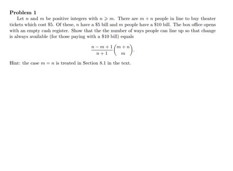 Solved Problem 1 Let N And M Be Positive Integers With N Chegg Com