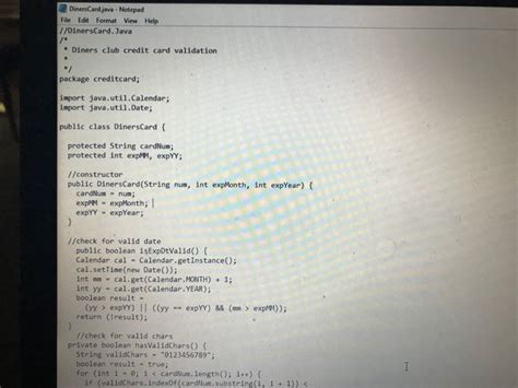 Template Assignment Credit Card Validation Program
