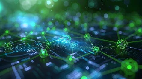 Premium Photo Nft Green And Blue Digital Algorithm