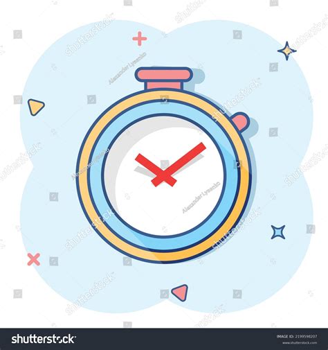 Vector Cartoon Clock Timer Icon Comic Stock Vector Royalty Free 2199598207 Shutterstock