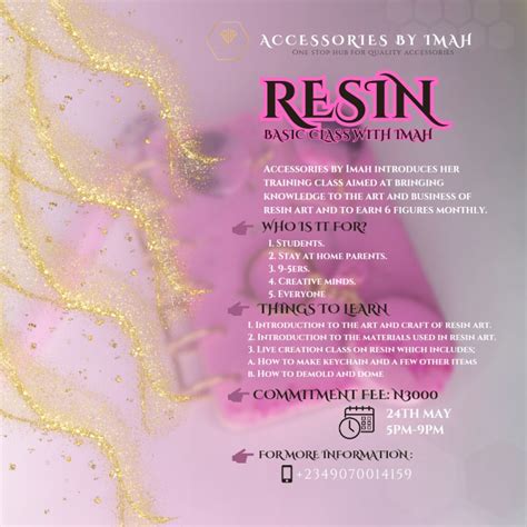 Buy Resin Basic Class With Imah By Accessories By Imah On Selar