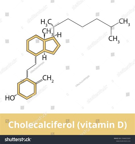 Chemical Structure Cholecalciferol Known Vitamin D3 Stock Vector Royalty Free 2166632583