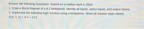 Answer The Following Questions Submit On Or Before
