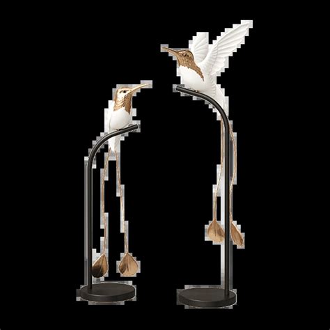 Alba金属鸟工艺装饰品3d模型（obj Fbx Max）插图 花瓣网