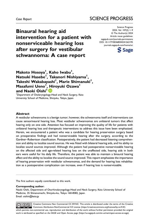 pdf binaural hearing aid intervention for a patient with