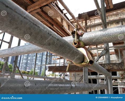 Scaffolding Connector Detail At The Construction Site Editorial Photo Scaffolding Connector Detail At The Construction Site Editorial Photo