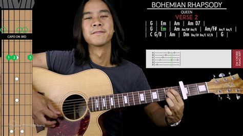 Bohemian Rhapsody Guitar Cover Acoustic Queen 🎸 Tabs Chords