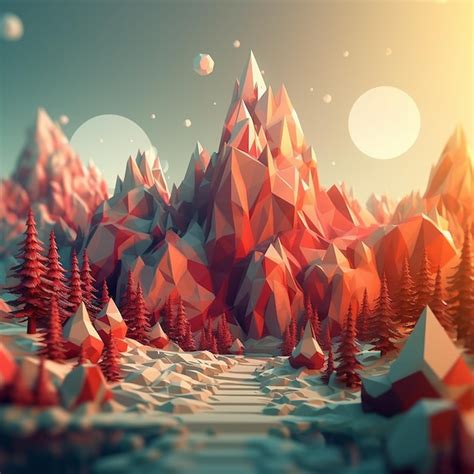 premium ai image low poly polygonal generative ai