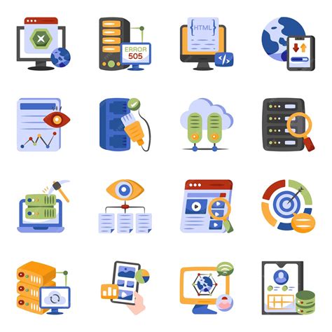 Premium Vector Pack Of Data Analytics Flat Icons