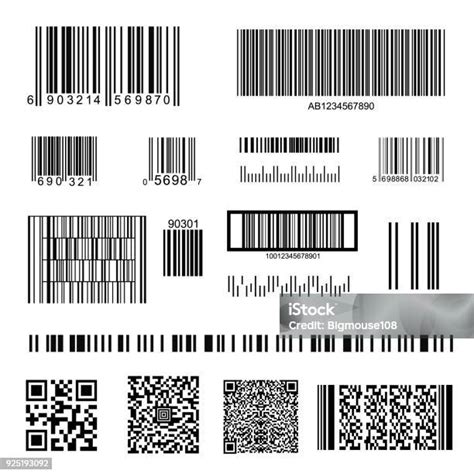 바코드 및 Qr 코드 세트 벡터 바에 대한 스톡 벡터 아트 및 기타 이미지 바 코드 바코드 스캐너 Istock
