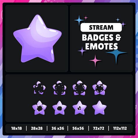 Star Blobs Purple Twitch Youtube Discord Kick Sub Badges