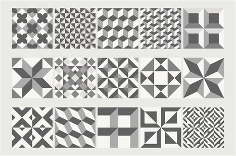 Premium Vector Geometric Monochrome Seamless Patterns
