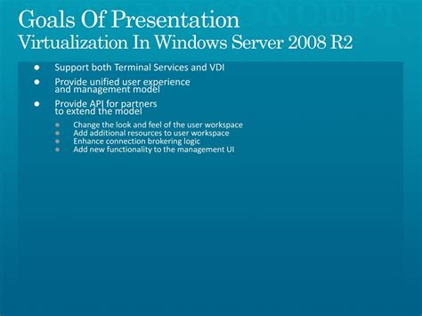 PPT Extending Terminal Services And Hyper V VDI In Windows Server R PowerPoint